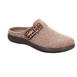 Rohde Damen Pantoffel &raquo;Bari&laquo; Hausschuh, Clog mit Klettverschluss-Riemchen beige 40