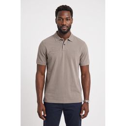 Camel Active Herren Camel Active Poloshirt normale Passform, kurze &Auml;rmel, unifarbenes Design, mit Polokragen beige M