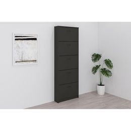 FMD Schuhschrank &raquo;Step 5&laquo; Schuhkipper, 5 Schuhklappen, f&uuml;r schmale Flure, Tiefe: 17 cm grau Holzwerkstoff B/H/T: 58,5cm x 168,5cm x 17cm