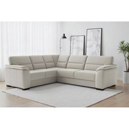 Sit & More sit&more Ecksofa &raquo;Montego L-Form, B: 256 cm, gro&szlig;e Stoffauswahl, Komfortsitzh&ouml;he 46 cm&laquo; mit Schlaffunktion und Schubkasten mit Stauraum beige 100% 