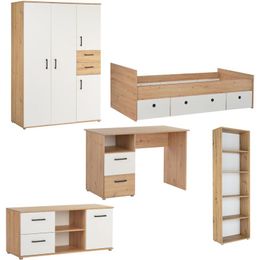 Arthur Berndt Jugendzimmer-Set &raquo;Jugendzimmer-Set &raquo;Bente&laquo; 5-teilig&laquo; 5tlg -Schrank, Bett, Schreibtisch, Sideboard, Standregal, 5 tlg. Stauraumstark, 