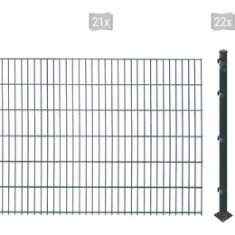 Arvotec Doppelstabmattenzaun &raquo;ESSENTIAL 123 zum Aufschrauben&laquo; Zaunh&ouml;he 123 cm, Zaunl&auml;nge 2 - 60 m grau Kunststoff, Stahl H/L: 123cm x 42m, Pfosten: 22 Stk.
