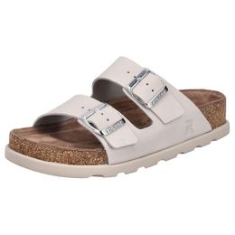Rieker Damen Pantolette Hausschuh, Sommerschuh, Strandschuh, Zweischnaller mit Softfu&szlig;bett wei&szlig; 39