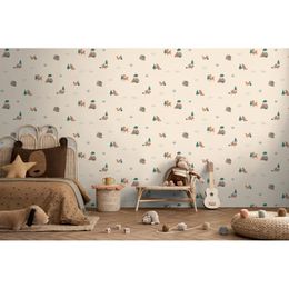 Livingwalls living walls Vliestapete &raquo;Kids Studio Waldtiere &ndash; Vliestapete f&uuml;r Kinder&laquo; Wald grafisch naturalistisch glatt Fuchs, Reh und Eichh&ouml;rnchen im modernen 