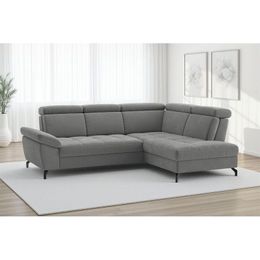 Sit & More sit&more Ecksofa &raquo;Vanity; L-Form, B. 254 cm&laquo; Inkl.Sitz-,Kopf-und Armteilverstellung 100% Polyester B/H/T: 254cm x 84cm x 197cm, Chenille, Ottomane 