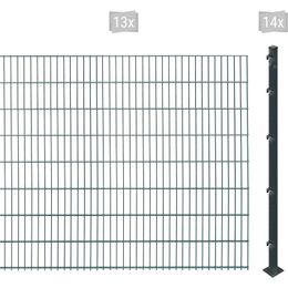 Arvotec Doppelstabmattenzaun &raquo;ESSENTIAL 163 zum Aufschrauben&laquo; Zaunh&ouml;he 163 cm, Zaunl&auml;nge 2 - 60 m grau Kunststoff, Stahl H/L: 163cm x 26m, Pfosten: 14 Stk.