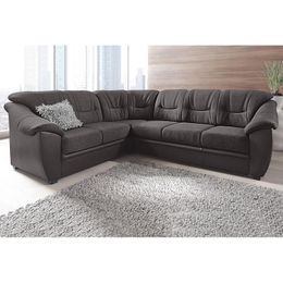 Sit & More sit&more Ecksofa &raquo;Savona L-Form, B. 262 cm, Komfortsitz, Eckcouch mit Stoff- & Lederwahl&laquo; optional Schlaffunktion, Liegefl. 120x195 cm braun 