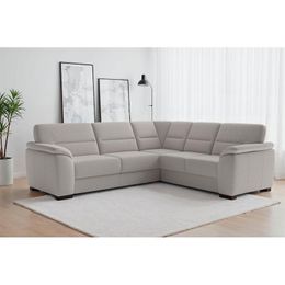 Sit & More sit&more Ecksofa &raquo;Montego L-Form, B: 256 cm, gro&szlig;e Stoffauswahl, Komfortsitzh&ouml;he 46 cm&laquo; mit Schlaffunktion und Schubkasten mit Stauraum beige 95% 