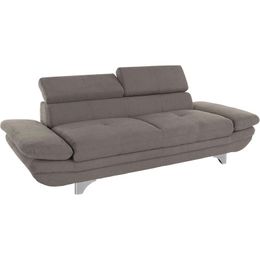 COTTA 3-Sitzer &raquo;Enterprise, B: 233cm, modernes Einzelsofa&laquo; Big-Sofa, mit Armteilverstellung & Kopfteilverstellung grau Struktur (100% Polyester );