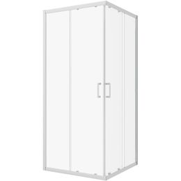 Welltime Eckdusche &raquo;New Trento&laquo; Extrahohe 195cm, 6mm ESG, verbessertes Rollensystem grau B/H/T: 100cm x 195cm x 100cm,mit Antikalk-Versiegelung