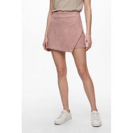 Only Damen Only Hosenrock &raquo;ONLMIST-STINA LIFE MW FAUX SUE SKORT PNT&laquo; aus weichem Wildlederimitat rosa S (36)