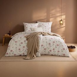 Estella Bettw&auml;sche &raquo;San Martino&laquo; 2 rosa Flanell, Bezug: 100% Baumwolle B/L: 135cm x 200cm, 1 Stk., 1 Stk., Flanell, B/L: 80cm x 80cm, 2