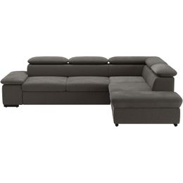 Sit & More sit&more Ecksofa &raquo;Alcudia L-Form, B: 272 cm, Arm- und Kopfteilverstellung, Eckcouch&laquo; mit Schlaffunktion, Komfortsitz grau 100% Polyester B/H/T: 272cm 