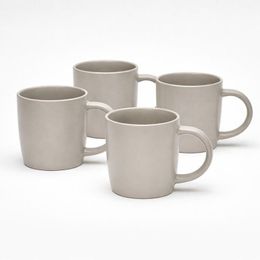 Van Well Becher &raquo;Kaffeebecher 380 ml Grigio, 4 St&uuml;ck&laquo; sp&uuml;lmaschinen- und mikrowellengeeignet beige Steingut &Oslash; 9,2cm x 9,5cm, 380ml, 4