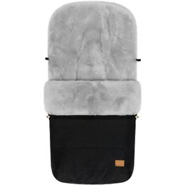fillikid Fu&szlig;sack &raquo;Bernina Alpina schwarz, Lammfell grau, Winterfu&szlig;sack&laquo; grau Einheitsgr&ouml;&szlig;e Fu&szlig;sack