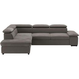 Sit & More sit&more Ecksofa &raquo;Alcudia L-Form, B: 272 cm, Arm- und Kopfteilverstellung, Eckcouch&laquo; mit Schlaffunktion, Komfortsitz braun 100% Polyester B/H/T: 272cm
