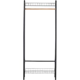 Woood Garderobenst&auml;nder &raquo;Jovi Metall und Holzkleiderstange B 70 x T 41 x H 167 cm&laquo; Tragkraft 10 kg, Pfleiglicht, einfach zu montieren schwarz Metall 