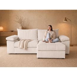 OTTO home Ecksofa &raquo;Soft&Cosy Pik XL, L-Form, B: 246 cm, Mega Sofa in Cord&laquo; Lounge-Komfort mit edler Sitzsteppung, Federkern grau 100% Polyester B/H/T: