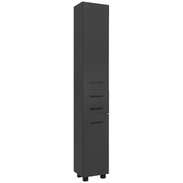 Welltime Hochschrank &raquo;Trento, verschiedene Ausf&uuml;hrungen und Farben&laquo; Badm&ouml;bel, Seitenschrank Breite 30 cm, viel Stauraum, Made in Germany grau MDF 