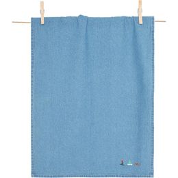 Pad Geschirrtuch &raquo;SPIRIT&laquo; Angesagter Denim-Look, markante Pad-typische Stickerei blau Baumwolle 1, Baumwolle