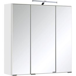 Welltime Spiegelschrank &raquo;Trento, verschiedene Ausf&uuml;hrungen und Farben&laquo; Breite 60 cm, mit 3D-Effekt, Spiegelt&uuml;ren, Inklusive LED-Beleuchtung wei&szlig; wei&szlig;,