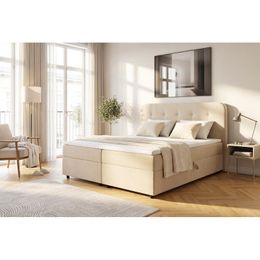 Home Affaire Boxbett &raquo;AMRUM, Polsterbett mit Bettkasten, inkl. Taschenfederkernmatratze H3&laquo; mit Kaltschaumtopper, Chenille-Bezug, 120x200 & 180x200 cm
