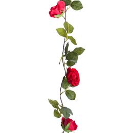 Kunstblume &raquo;Rosengirlande&laquo; rot Kunststoff &Oslash;/H: 12cm x 150cm, 1 Stk.