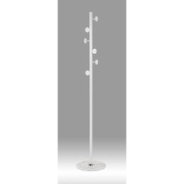 HAKU Garderobenst&auml;nder &raquo;Kleiderst&auml;nder, Standgarderobe&laquo; rund - aus Metall Wei&szlig; - &Oslash;/H 35/180 cm wei&szlig; Marmor, Metall Einheitsgr&ouml;&szlig;e