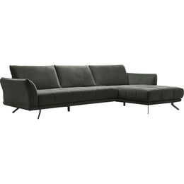 Die PlanBar Ecksofa &raquo;MP-IN20041 L-Form&laquo; optional Sitztiefenverstellung und Kopfst&uuml;tzen gr&uuml;n 100% Polyester B/H/T: 285cm x 84cm x 178cm, Velours, 