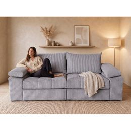 OTTO home Big-Sofa &raquo;Soft&Cosy Pik XL, B: 246 cm, Mega Sofa in Cord&laquo; Lounge-Komfort mit edler Sitzsteppung, Federkern grau 100% Polyester B/H/T: 246cm 