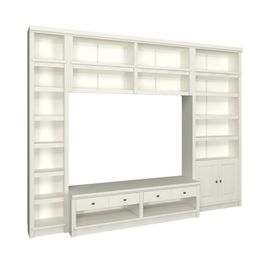 OTTO home Wohnwand &raquo;Soeren, 1 Standregal, 1 Wandregal, 1 TV-Lowboard, 1 B&uuml;cherregal&laquo; Set, 4 Stk. tlg. wei&szlig; Massivholz B/H/T: 278cmcm x 220cmcm x 
