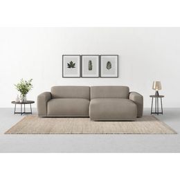 Trendmanufaktur Ecksofa &raquo;Braga, mit hochwertigem Kaltschaum, L-Form, Japandi-Design&laquo; modernes Sofa, Couch mit hohem Sitzkomfort, 255/72/160 cm (B/H/T)