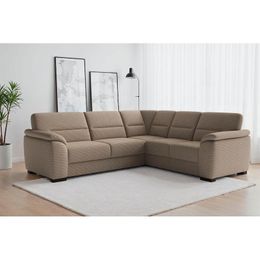 Sit & More sit&more Ecksofa &raquo;Montego L-Form, B: 256 cm, gro&szlig;e Stoffauswahl, Komfortsitzh&ouml;he 46 cm&laquo; optional Schlaffunktion und Schubkasten mit Stauraum beige 100