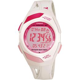Casio Timeless Collection Damen CASIO TIMELESS COLLECTION Chronograph Quarzuhr, Armbanduhr, Damenuhr, Jugendliche, Digitaluhr wei&szlig; Einheitsgr&ouml;&szlig;e