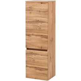 Welltime Midischrank &raquo;Kaunas&laquo; 40 cm breit, Soft-Close-Funktion braun Holzwerkstoff Wotaneiche, B/H/T: 40cm x 130cm x 35cm, T&uuml;ren: 2 Stk.