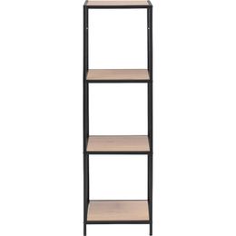 ACTONA GROUP B&uuml;cherregal Metallgestell im Industrie-Look, 3 Einlegeb&ouml;den, weitere Variationen schwarz Metall, Papier B/H/T: 35cm x 120cm x 37cm