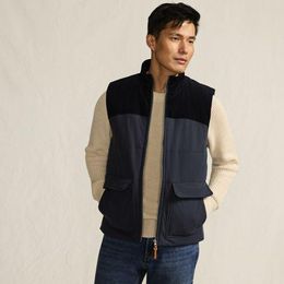 LANDS' END Wattierte Weste im Material-Mix f&uuml;r Herren, Herren, size: regular, Blau, Polyester, by Lands' End