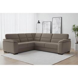 Sit & More sit&more Ecksofa &raquo;Montego L-Form, B: 256 cm, gro&szlig;e Stoffauswahl, Komfortsitzh&ouml;he 46 cm&laquo; mit Schlaffunktion, optional Schubkasten mit Stauraum beige 95