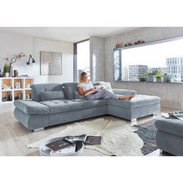 Die PlanBar Ecksofa &raquo;MP-IN17004 L-Form, Breite 331 cm, Federkern-Polsterung&laquo; inkl. Sitztiefenverstellung, wahlweise weitere Funktionen grau 100% 