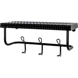 HAKU Garderobenleiste &raquo;Flurgarderobe, Garderobe, Garderobenhaken, Garderobenleiste,&laquo; rechteckig - aus Metall Schwarz - B/T/H 42/16/19 cm schwarz 