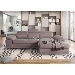 Sit & More sit&more Ecksofa &raquo;Cabrio L-Form, B: 295 cm, mit Sitztiefen-, Arm- & Kopfteilverstellung&laquo; 2 Nierenkissen, Federkern, mit Schlaffunktion und Stauraum 