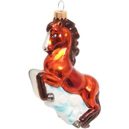 Weihnachtsbaumkugel &raquo;Baumschmuck Feuerpferd braun 8cm&laquo; Dekoriert mit Liebe zum Detail braun Glas 12cm