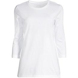 LANDS' END Supima-Shirt mit 3/4-&Auml;rmeln f&uuml;r Damen in Plus-Gr&ouml;&szlig;e, Damen, size: plus, Wei&szlig;, Baumwolle, by Lands' End