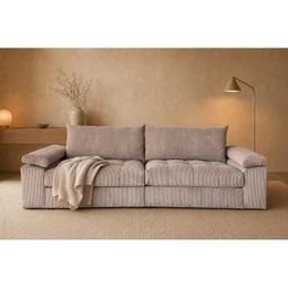 OTTO home Big-Sofa &raquo;Soft&Cosy Pik XXL, B: 303 cm, Mega Sofa in Cord&laquo; Lounge-Komfort mit edler Sitzsteppung, Federkern beige 100% Polyester B/H/T: 