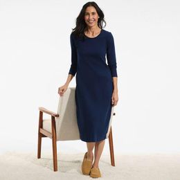 LANDS' END Wadenlanges Langarm-Nachthemd aus reiner Baumwolle f&uuml;r Damen in Petite-Gr&ouml;&szlig;e, Damen, size: petite, Blau, Baumwolle, by Lands' End