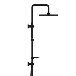 Welltime Stangenbrause-Set &raquo;LINA&laquo; &Uuml;berkopfbrause mit Seifenablage, 20 cm Kantenl&auml;nge. schwarz Messing Einheitsgr&ouml;&szlig;e