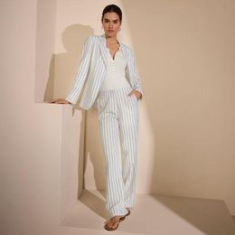 LANDS' END Weite Hose im Leinenmix f&uuml;r Damen, Damen, size: regular, Elfenbein, Leinen, by Lands' End