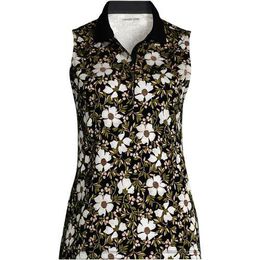 LANDS' END &Auml;rmelloses Supima-Poloshirt f&uuml;r Damen, Damen, size: regular, Schwarz, Baumwolle, by Lands' End