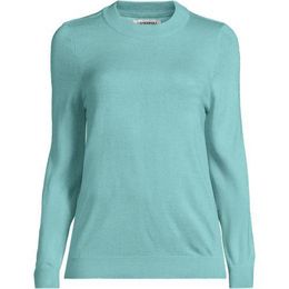 LANDS' END CashTouch Rundhalspullover f&uuml;r Damen in Petite-Gr&ouml;&szlig;e, Damen, size: petite, Gr&uuml;n, Polyacryl, by Lands' End