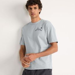 LANDS' END Grafik T-Shirt f&uuml;r Herren, Herren, size: regular, Grau, Baumwolle, by Lands' End